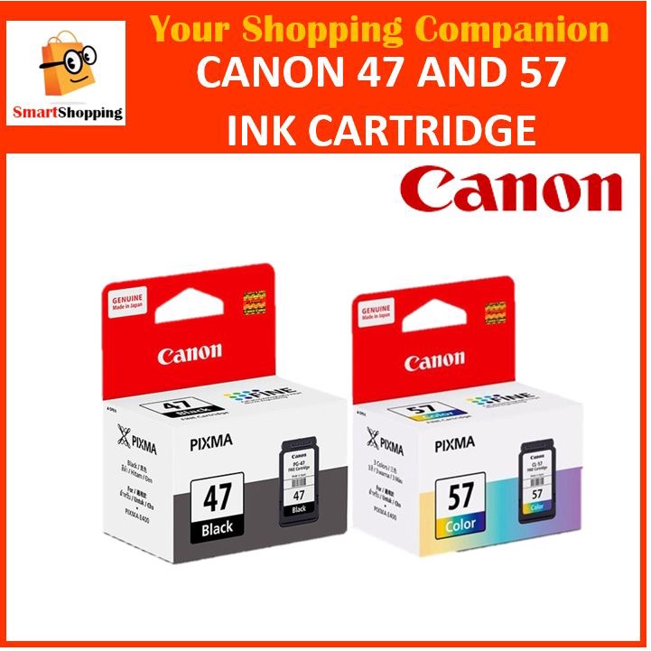 Canon Ink 47 Black 57 Color For PIXMA E480 E410 E400 E460 E470 E3170 ...