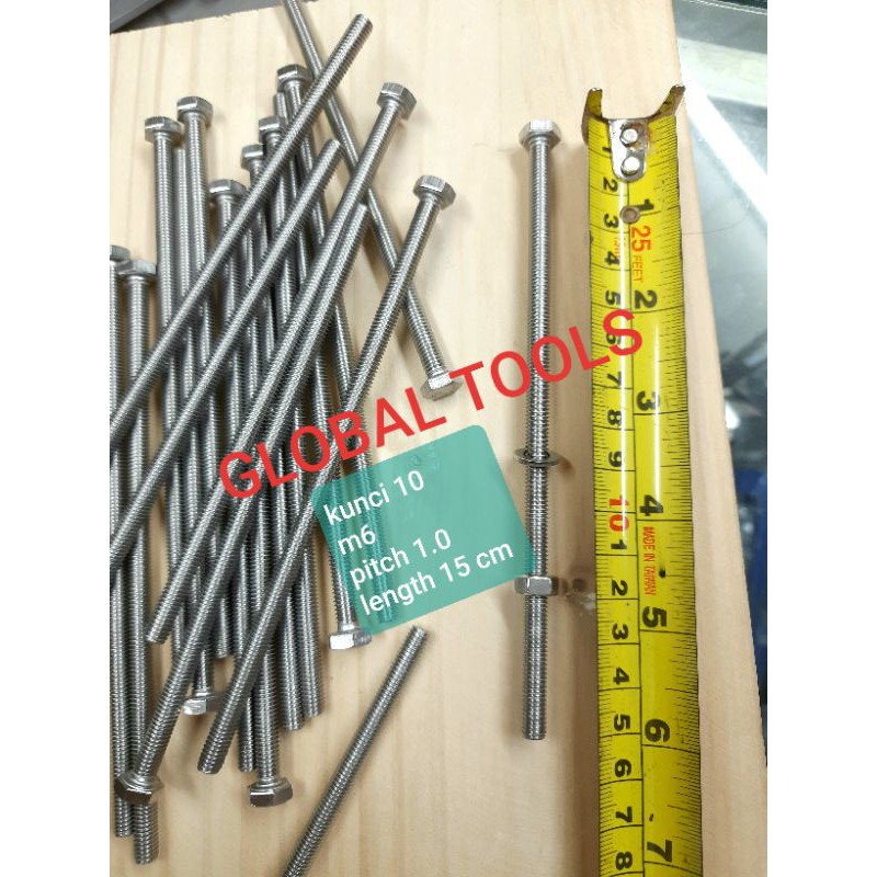 Stainless steel nut bolt m6 x 150 lock bolt 10 x 15 cm long bolt sus304 ...