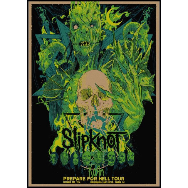 Slipknot Heavy Metal poster ROCK BAND kraft paper Posters bar poster ...