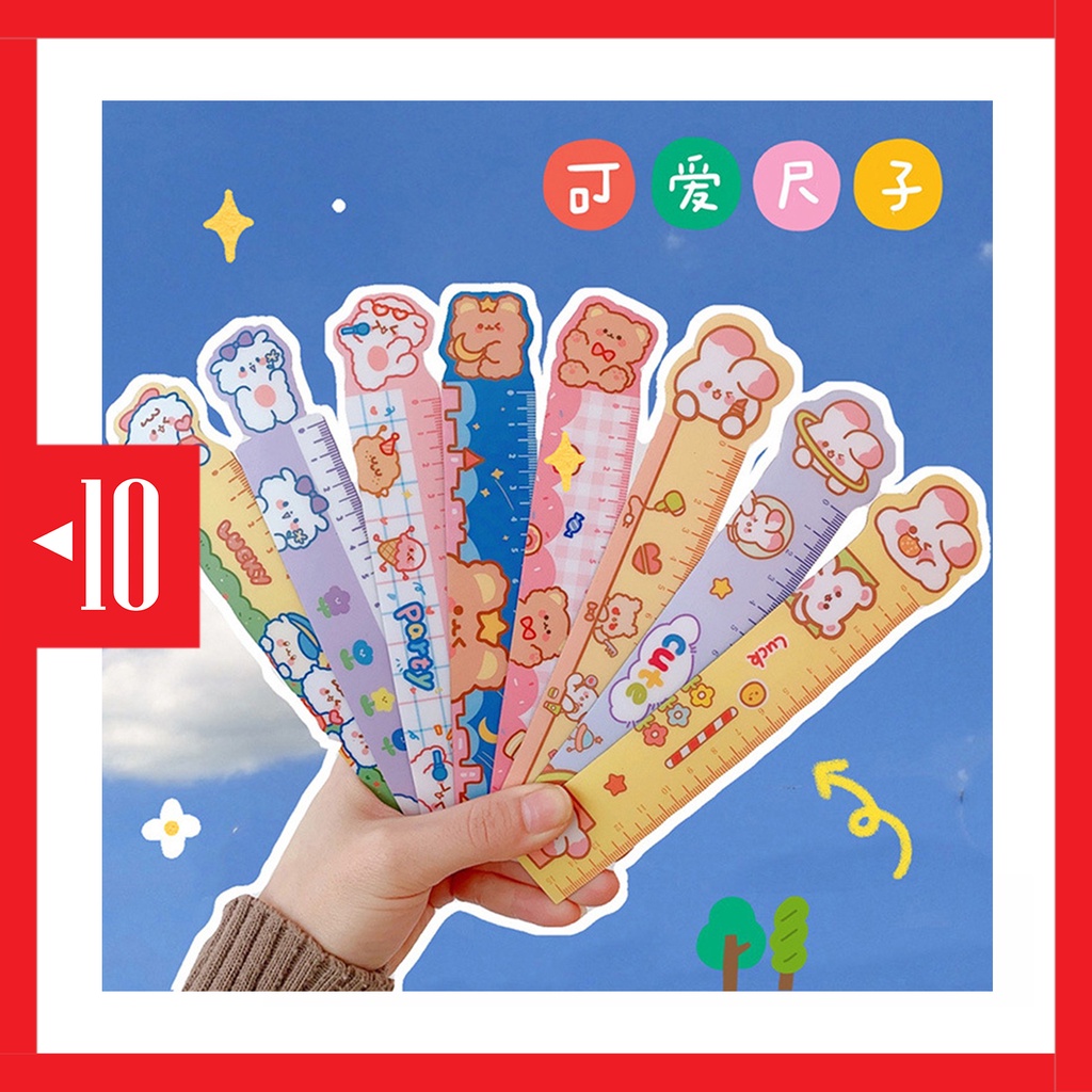 Pgk plastic ruler bear rabbit dog cute puppy rabbit bookmark cute ...
