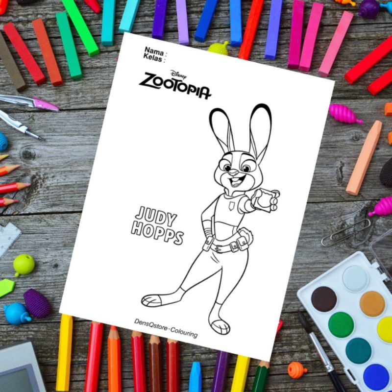 ZooTopia Theme Children's Coloring Paper / Drawing Paper (10 Picture ...