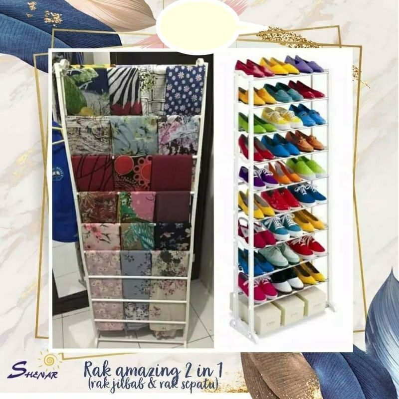 GANTUNGAN Hijab Rack AMAZING Multipurpose HIJAB Rack Shoe Rack ...