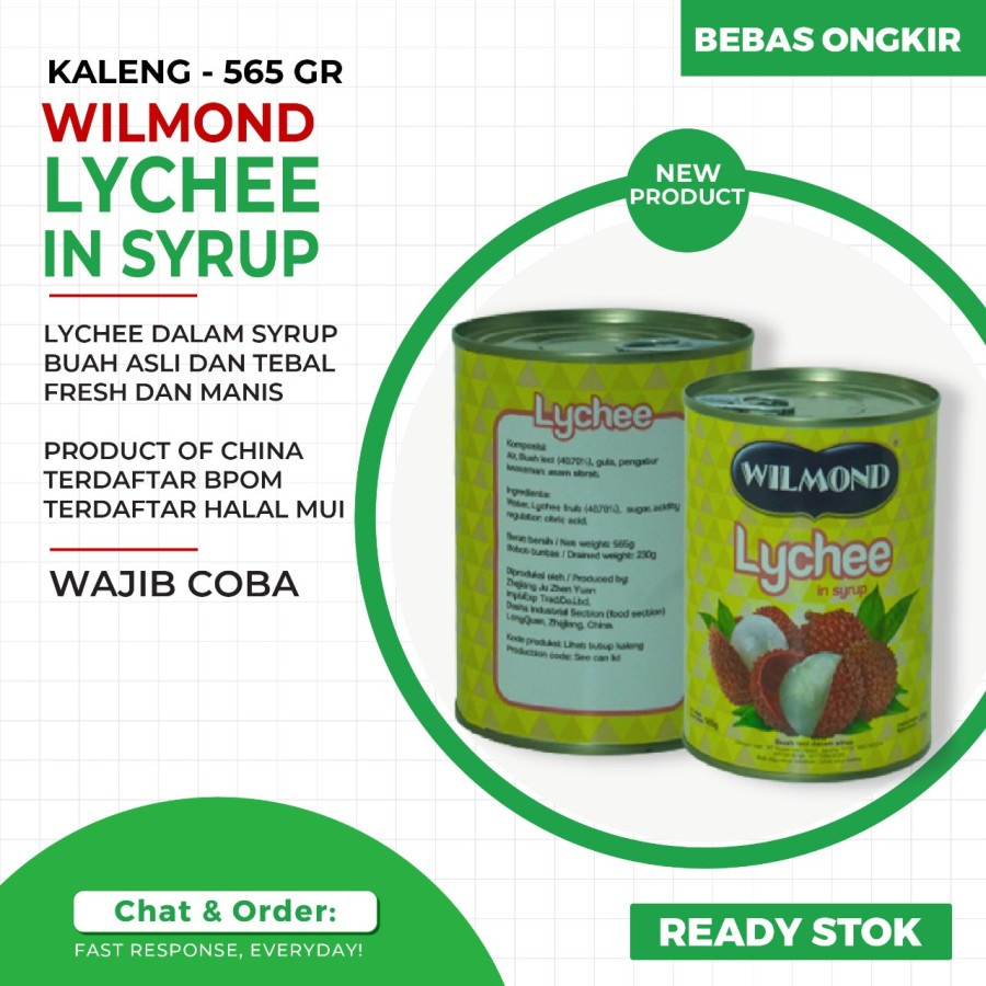 Wilmond Lychee In Syrup Canned - Canned Lychee Fruit Drink 565g ...