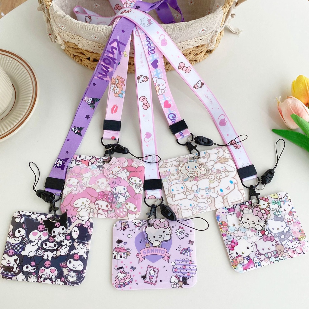 [PipiGO]Horizontal Version Sanrio id cardholder with lanyard Hello ...