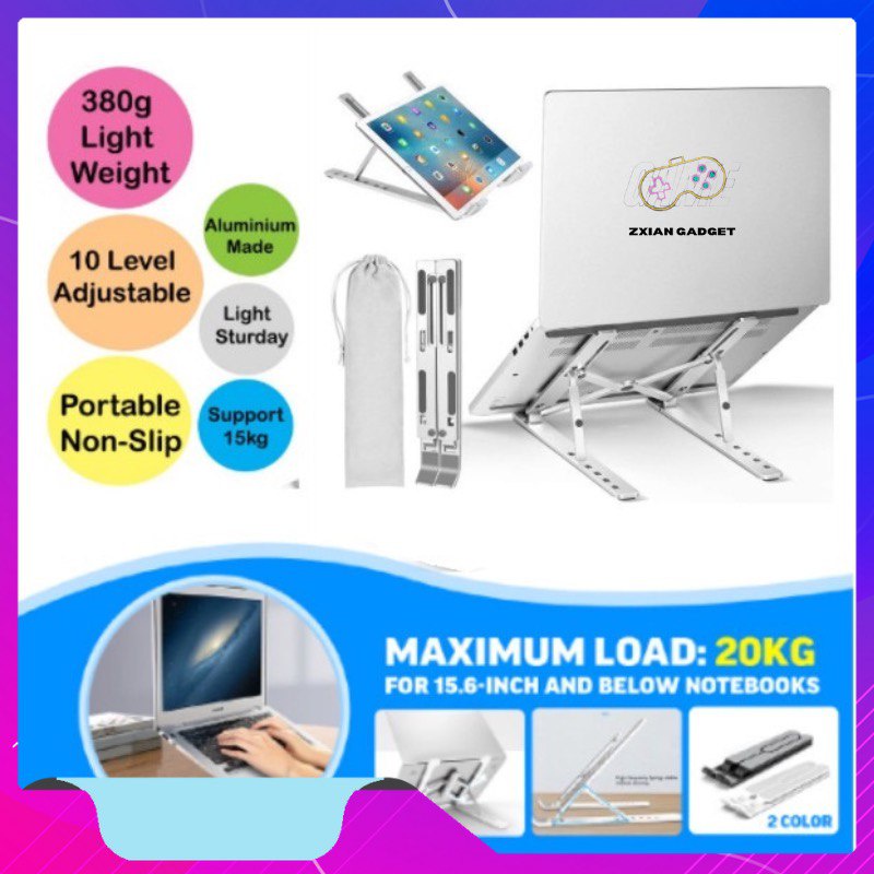 Laptop Stand Foldable Desktop Holder Adjustable Height Tablet Mount for ...