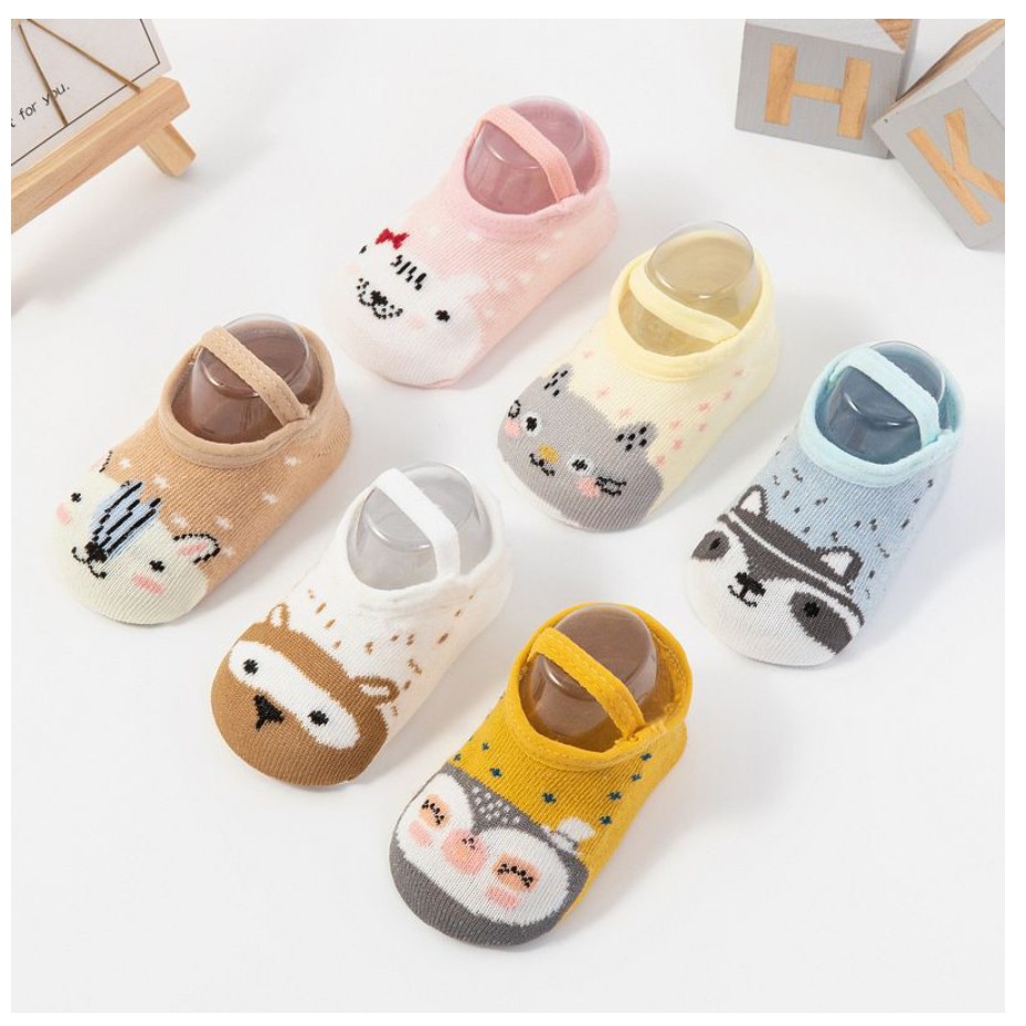 Baby Animal Socks 0-1 Years With Ankle Strap And Anti-SLip 12 LC ...