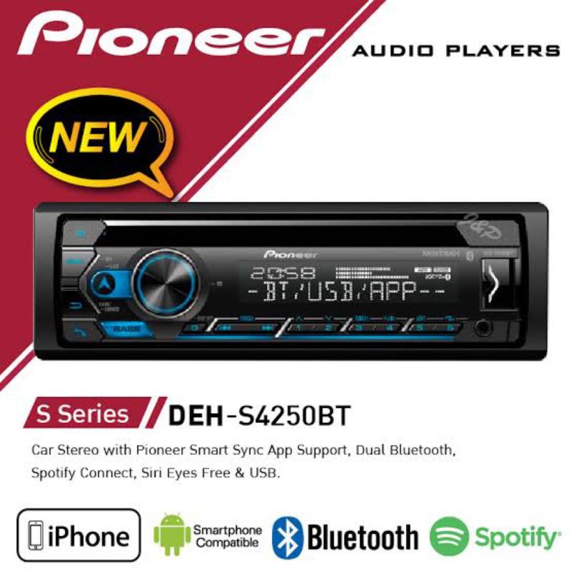 1Din Player Car Vehicle Mount Pioneer Pioneer Model DEH-S4250BT ...