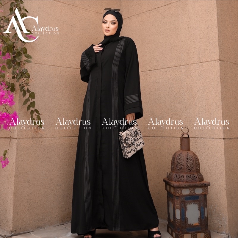 HITAM Alaydrus Collection Abaya List Black Saudi Arabian Maxi Dress Gamis Muslimah Syari Gamis ...