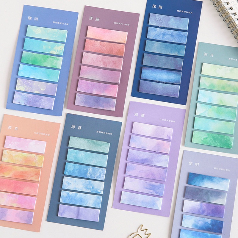 120 Sheets INS Gradient Color Index Stickers Lovely Classification ...