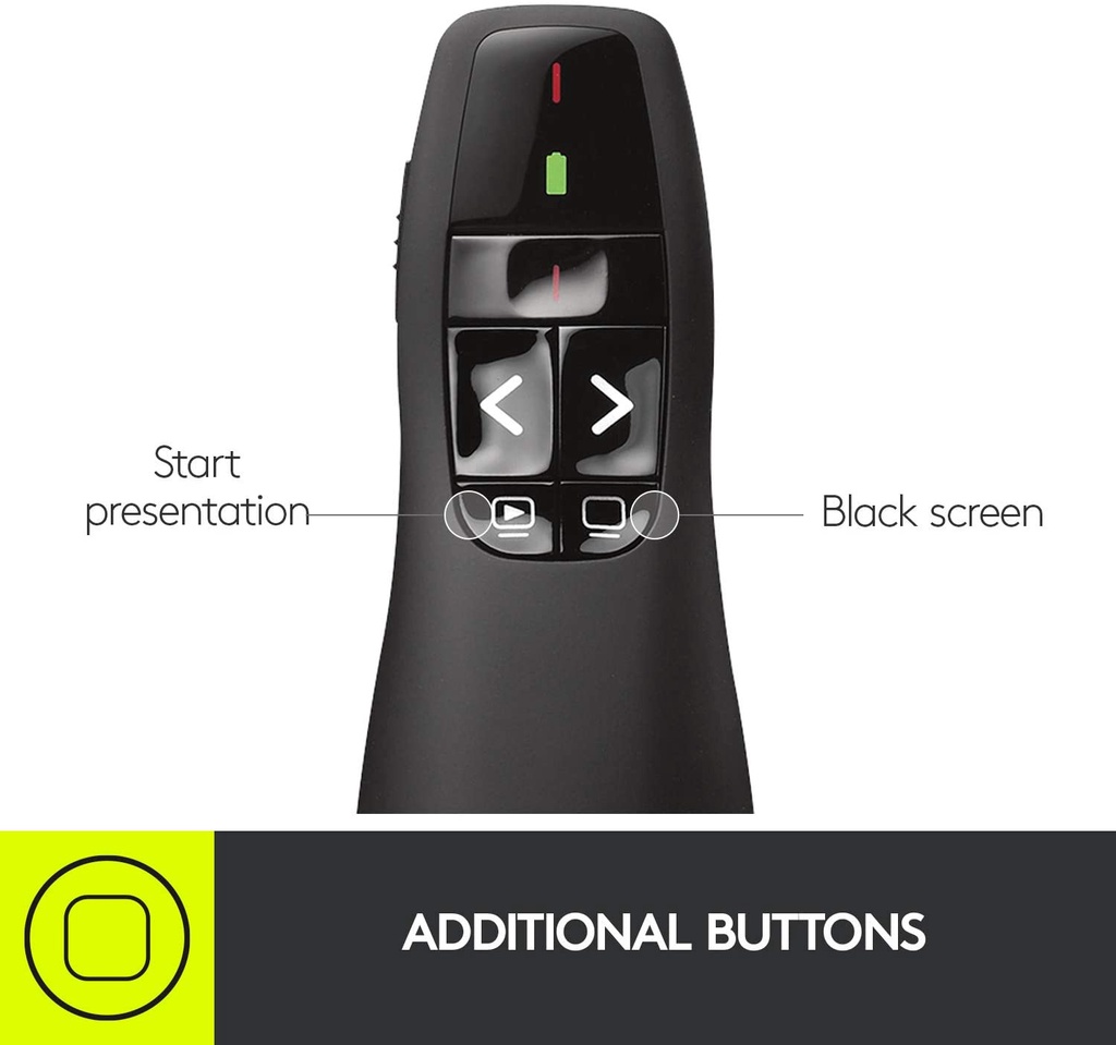 Logitech R400 Wireless Presentation Remote with Red Laser Pointer - EBL, Plug and Play | Shopee ...