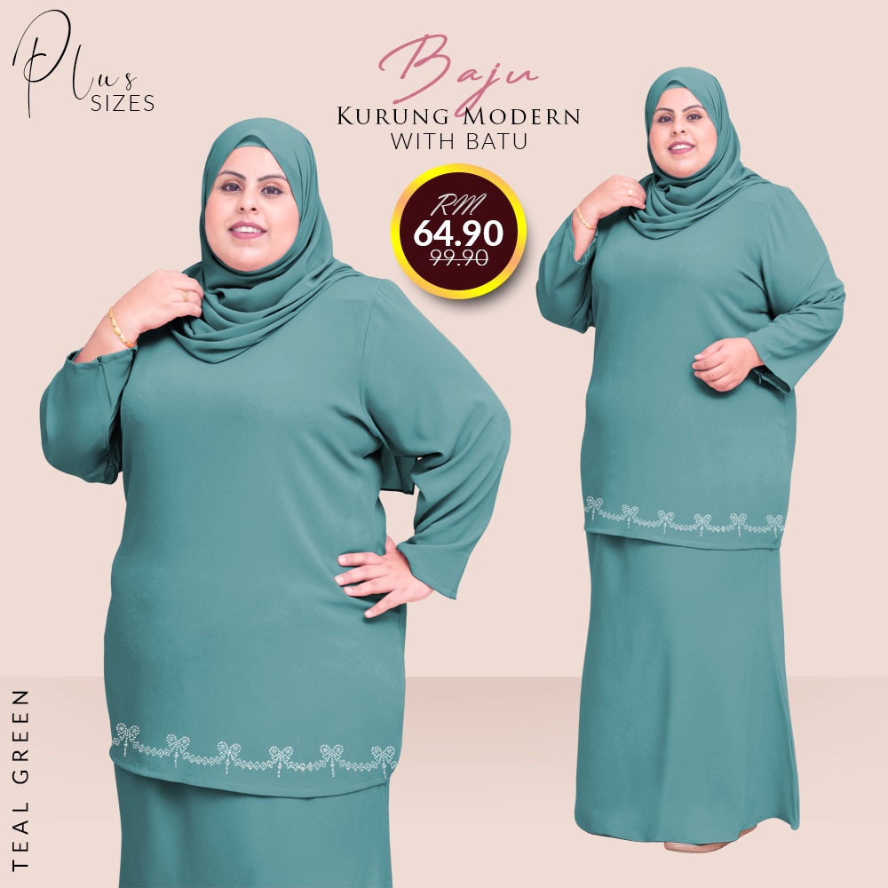 Plus Sizes Daily Basic Baju Kurung Modern with Batu by Haute Binti ...