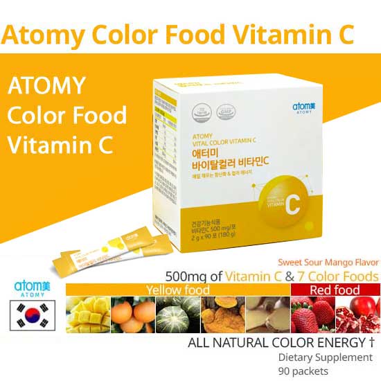 Atomy HEALTH CARE Atomy Color food Vitamin C 180 g 500mg 90 packets ...
