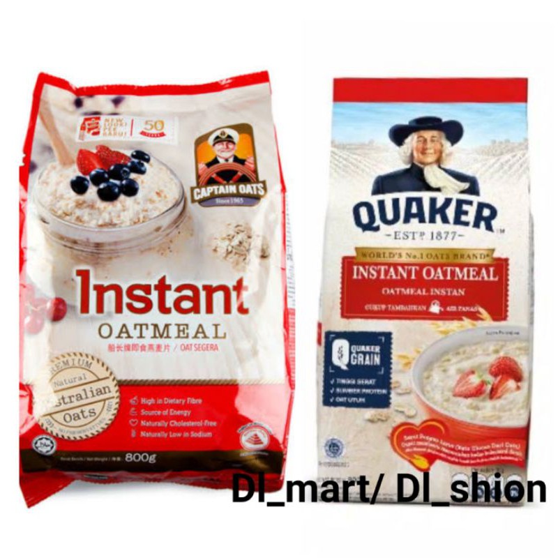 MERAH Quaker Instant oatmeal and Red Captain Oats / Instant oatmeal ...