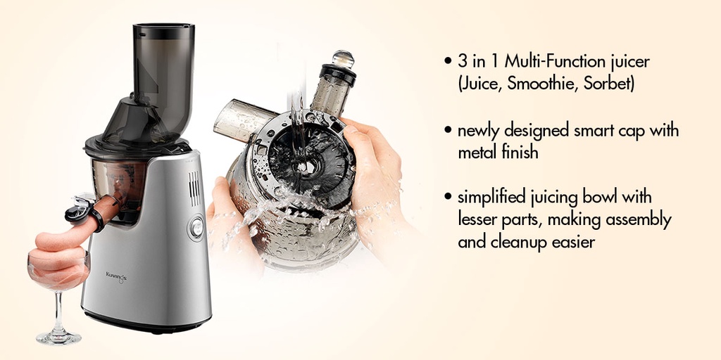 Kuvings C7000 Whole Slow Juicer with Dual Feeding Chute for Cold Press Masticating Juice ...