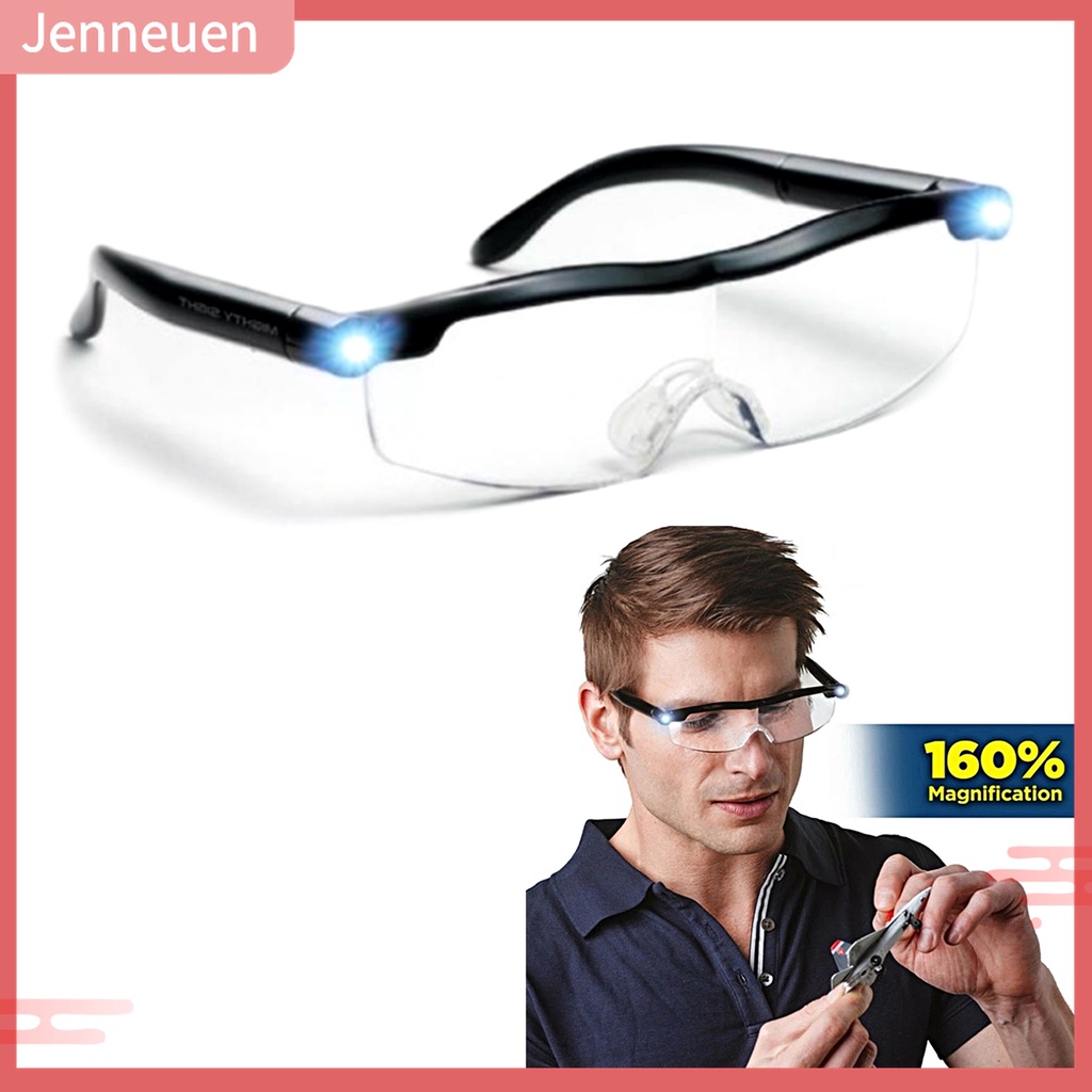 JN HD Eyeglasses Reading Magnifying Glass Reading Glasses with LED ...