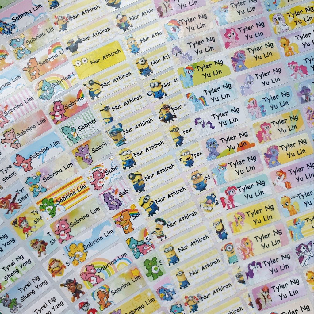 Various Designs Waterproof Children Name Stickers Labels for Schools ...