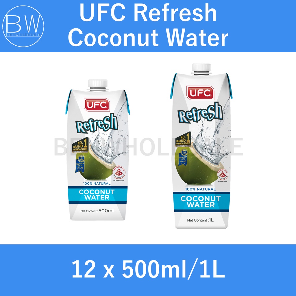 UFC Refresh Coconut Water 12 x 500ml / 1L Carton | Shopee Singapore