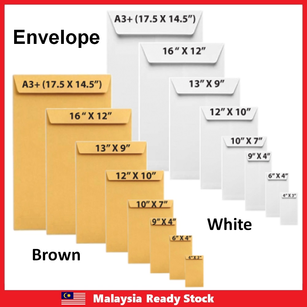 White / Brown Envelope Sampul Surat (A5 / A4 / A3 / 4x9 / 7x10 / 10x15 ...