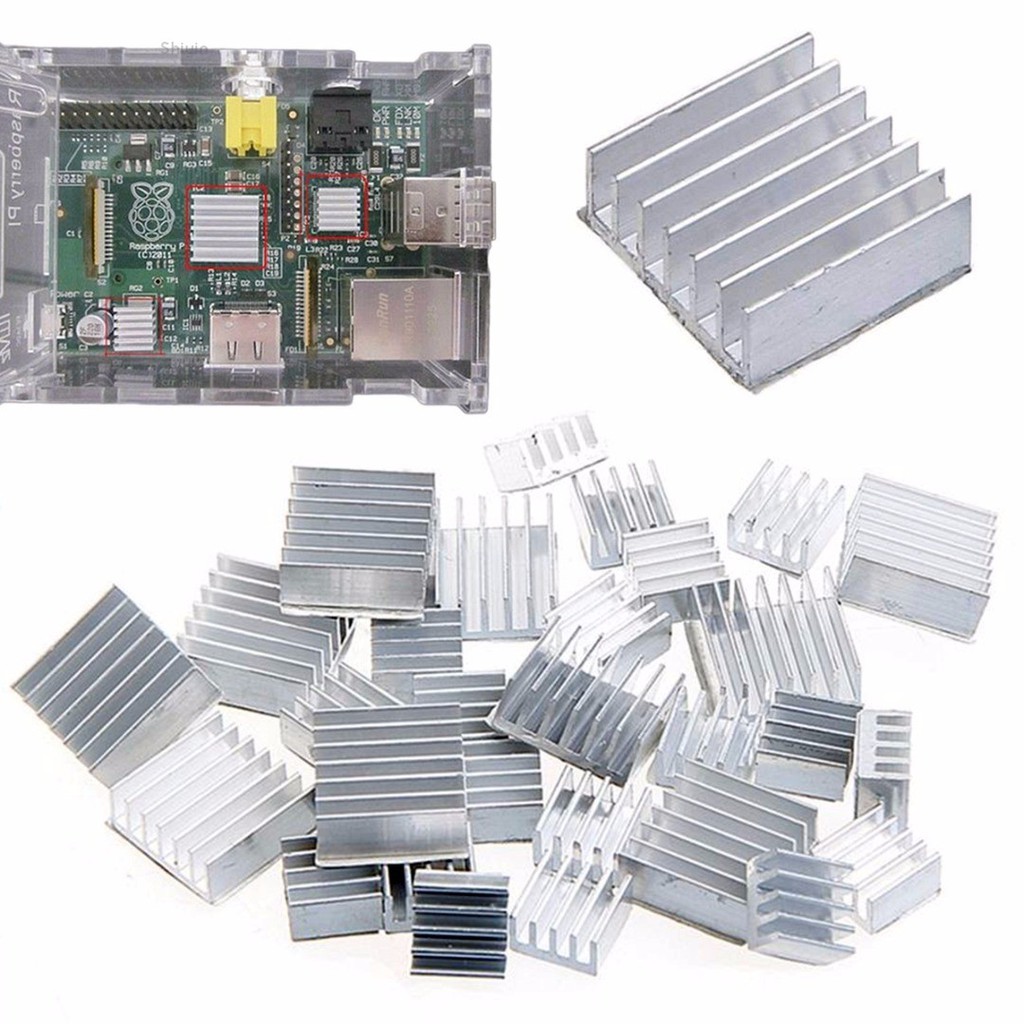 Shiyin 30pcs New Raspberry Pi 3 Heatsink Fans Pure Aluminum Heat Sink ...