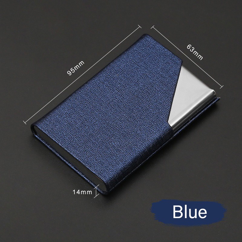 2MALL PU Stainless Steel Business Card Holder Name Card Credit Debit ...