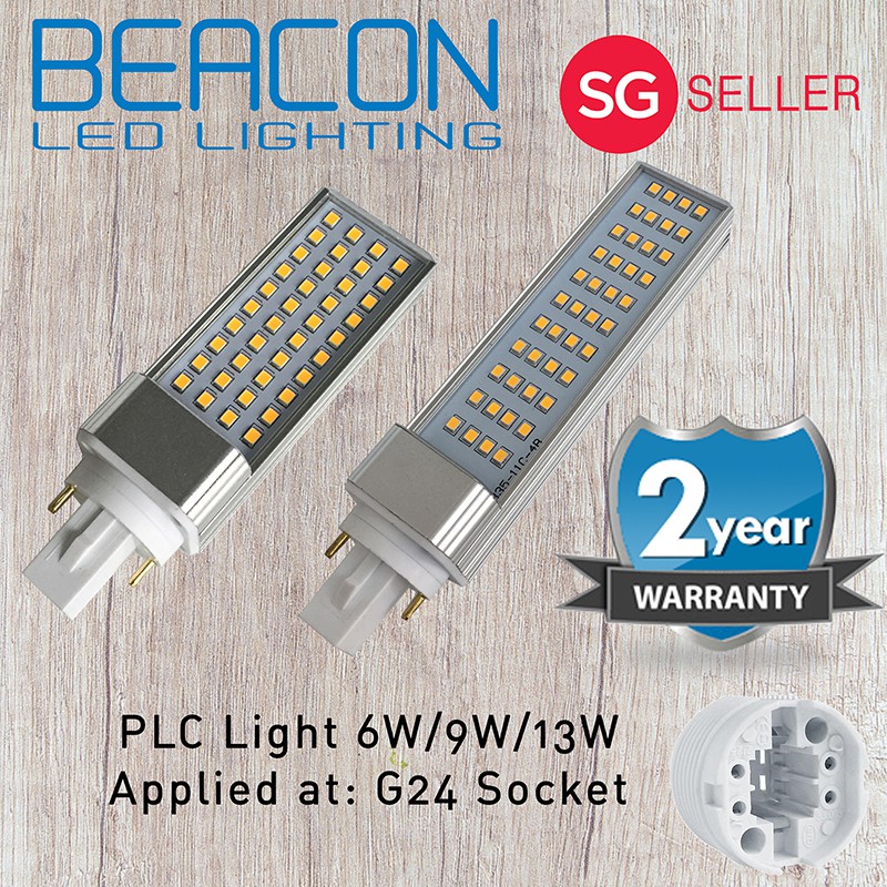 BEACON (Bundle of 2pcs) PLC Light LED Bulb 6W/9W/13W LED Light - Day ...
