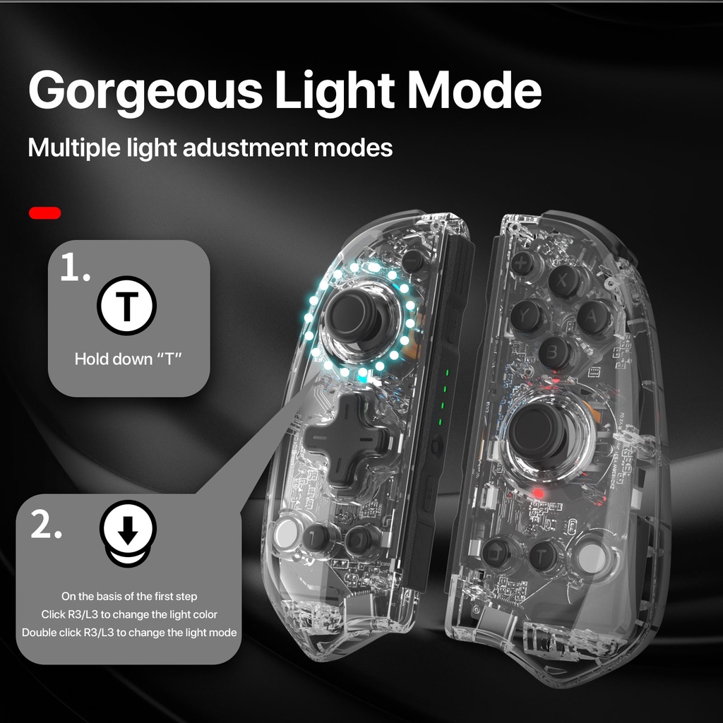 IINE Nintendo Switch Wake up Controller Transparent As Joycon Auto Fire ...