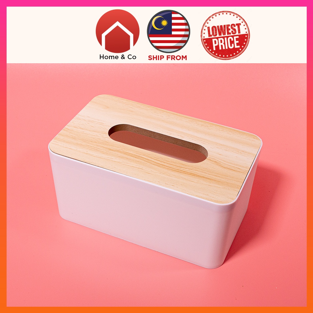 Tissue Holder Box Muji Style Tissue Box Tissue Storage Box with Wooden ...