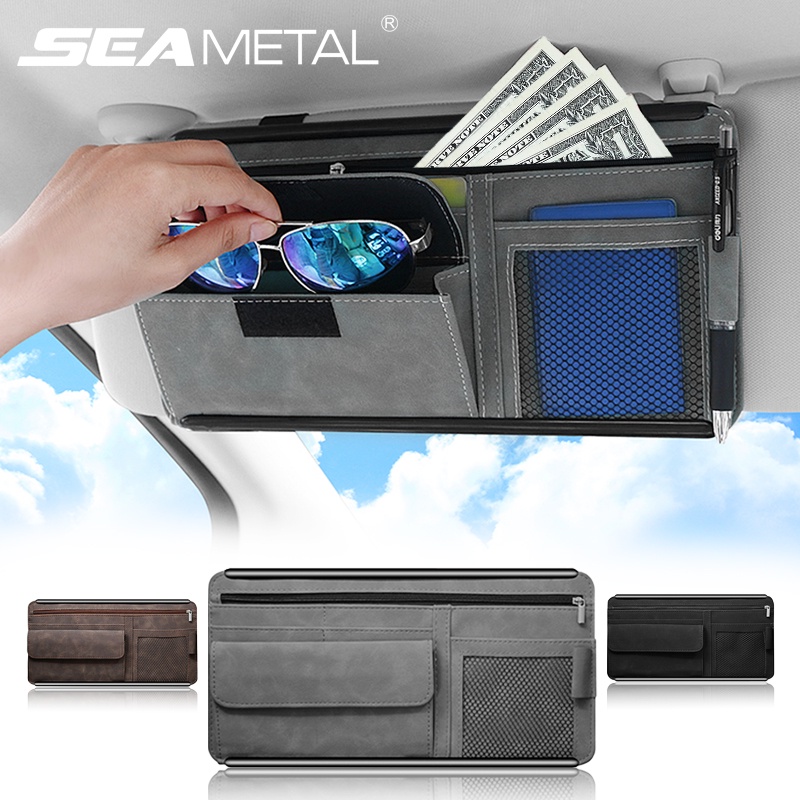 Sun Visor Organizer For Car Fur Storage Bag For Sunglass Bill Card ...