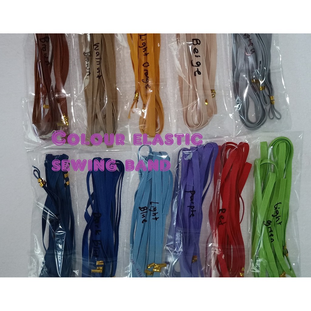 Colour Color Elastic braid sewing band DIY Mask loop Rubber strip lace ...