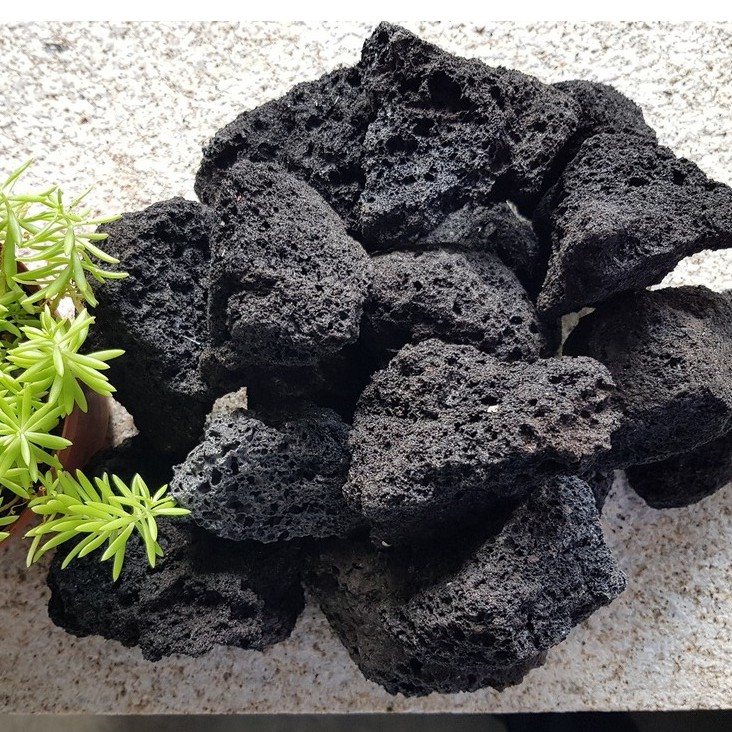 Volcanic Lava Black Rocks for Aquarium Garden Baking BBQ (3kgs ...