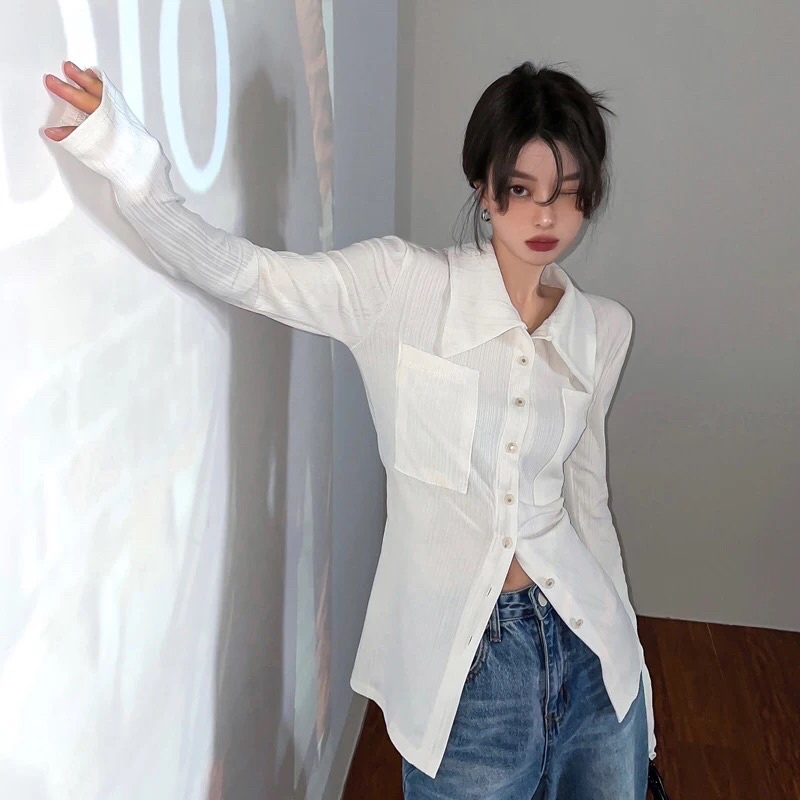 Available - Youthful and dynamic slim shirt (with real photos) | Shopee ...