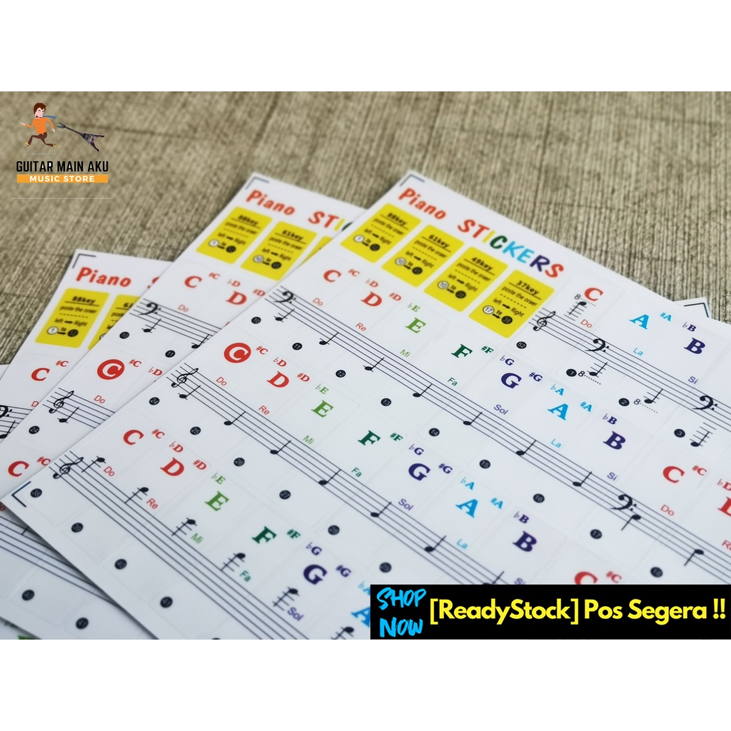 Pos Segera Colorful Keyboard Piano Sticker | Shopee Singapore