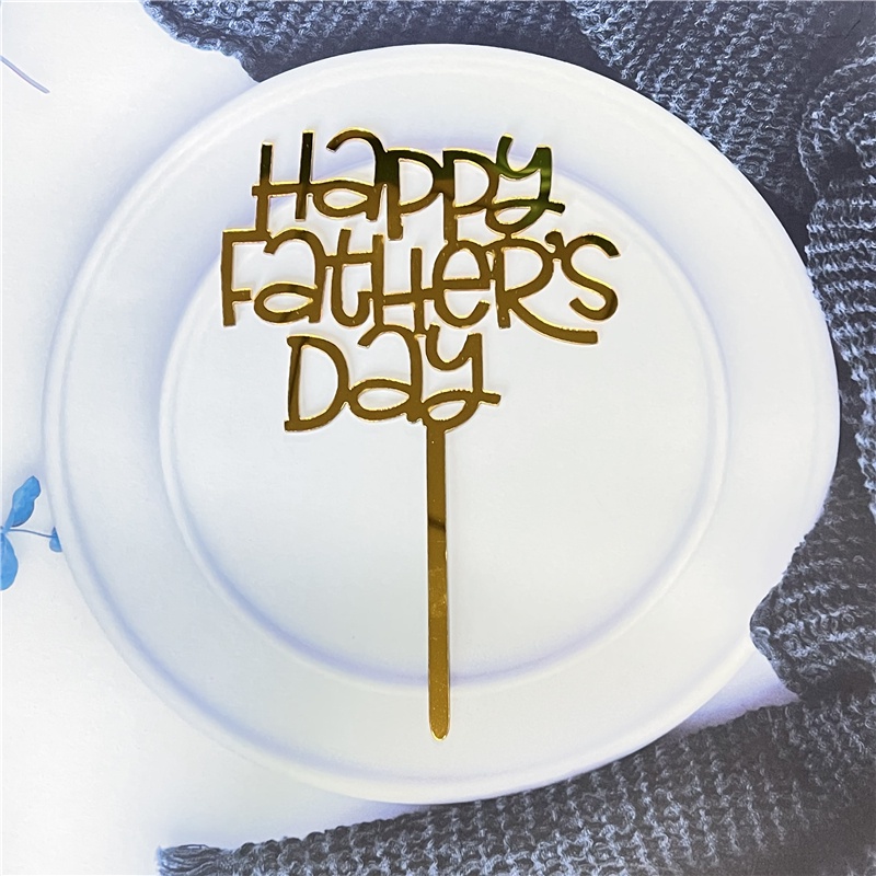 Pack of 10 Pcs Happy Father's Day Cake Topper Acrylic Father's Day Cake ...