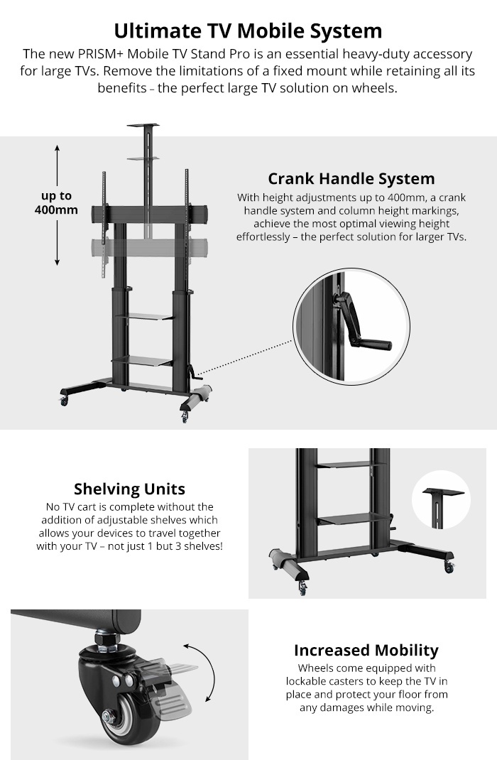 Mobile TV Stand: Above 65" - MTS PRO | Shopee Singapore