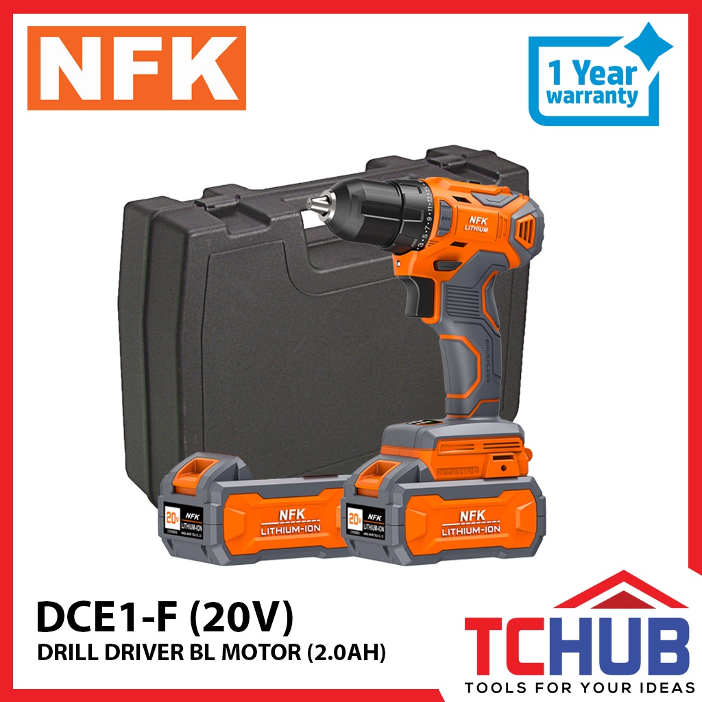 NFK DCE1-F Cordless Brushless Drill Driver Kit (20V) | Shopee Singapore