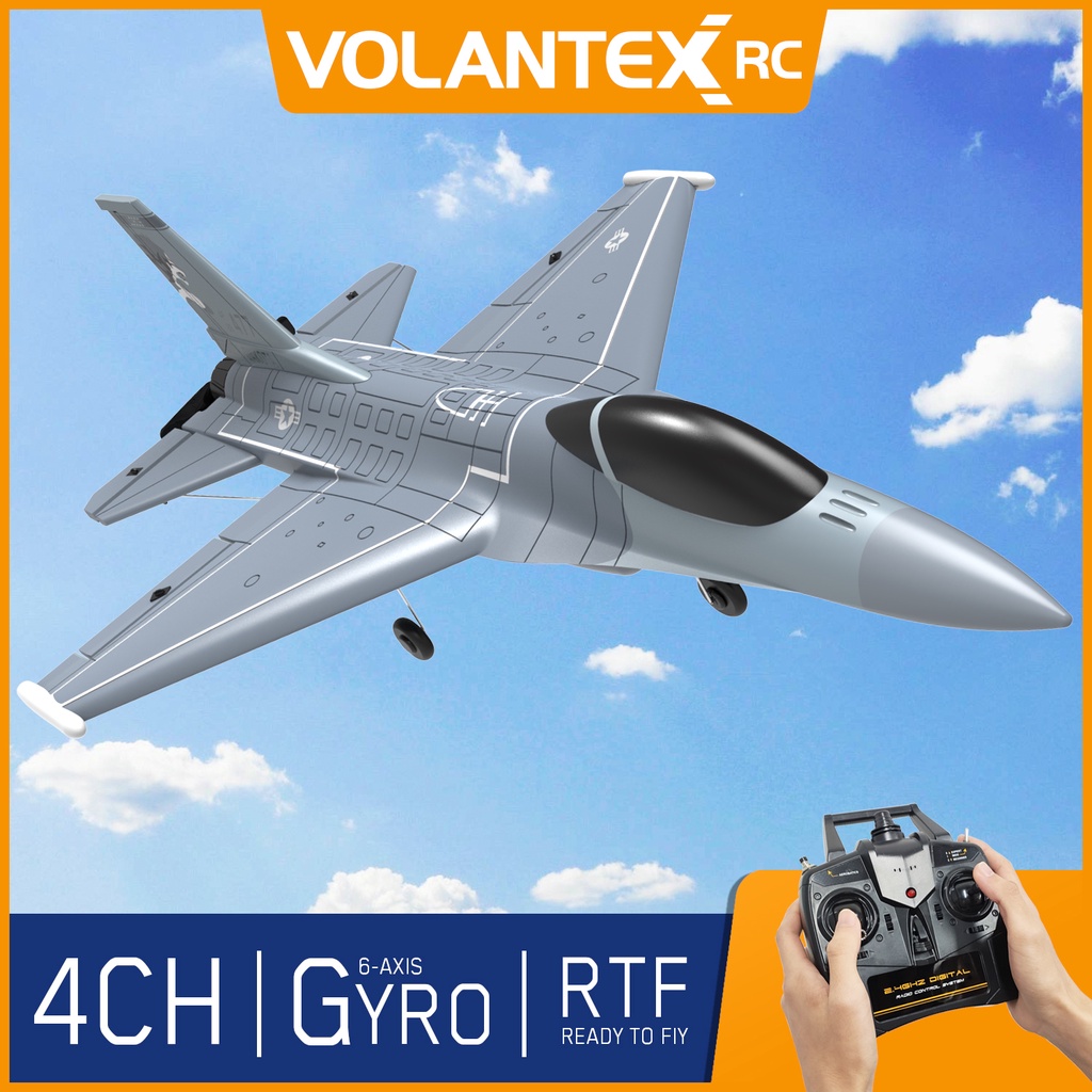 VOLANTEXRC Remote Control Airplane 2.4Ghz 4CH Jet F16 Fighting Falcon ...