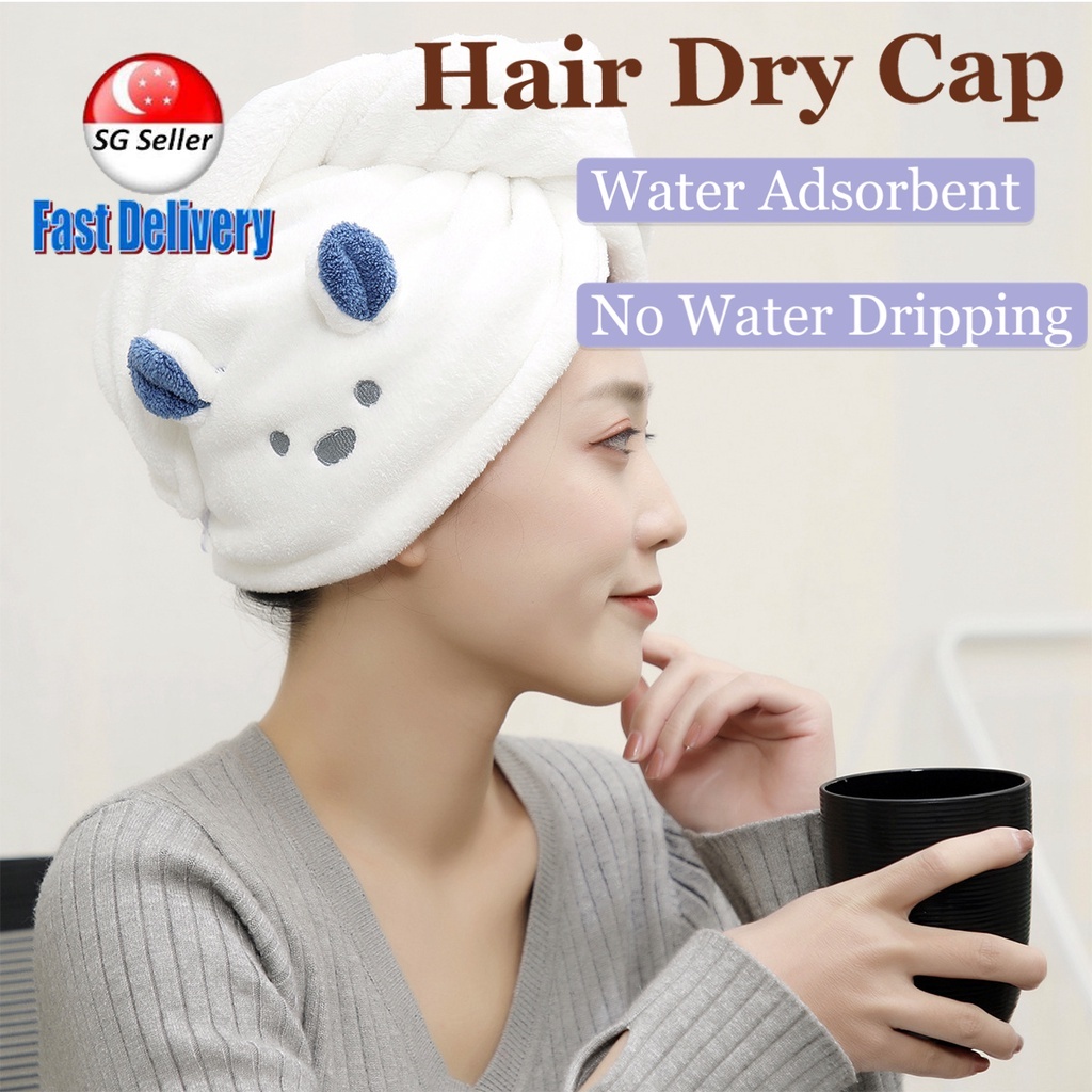 [SG Seller]Dry Hair Cap Soft Microfiber Good Absorbent Microfiber ...