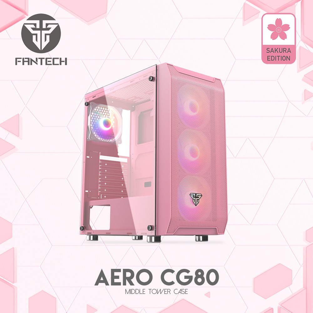 Fantech Sakura Edition CG76 / CG80 Aero Middle Tower Case FREE 4 CASING ...