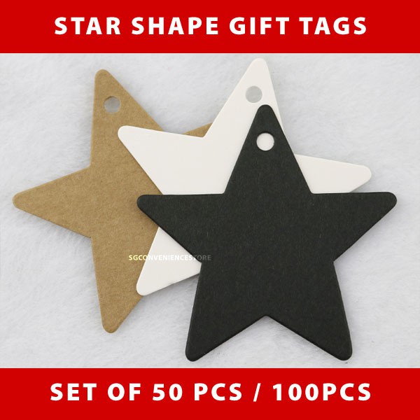Plain Star Shape Gift Tags DIY Mini Message Gift Cards Party Tags ...
