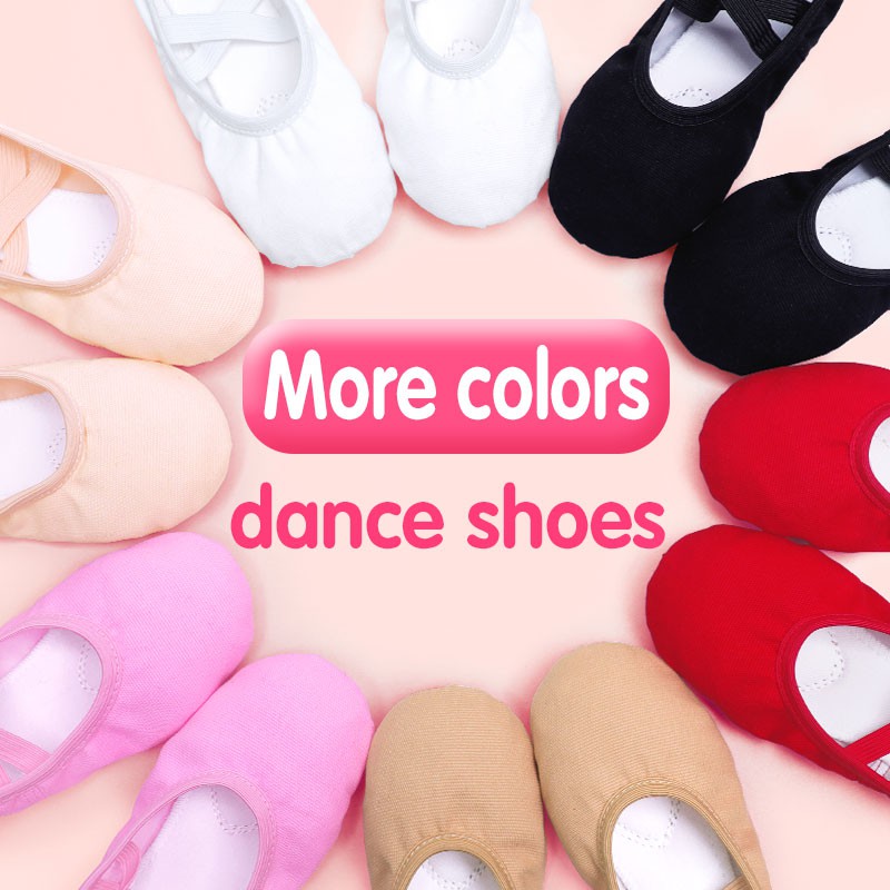 Children Ballet Shoes Dance Soft Shoes For Girls Kids Toddler Canvas ...