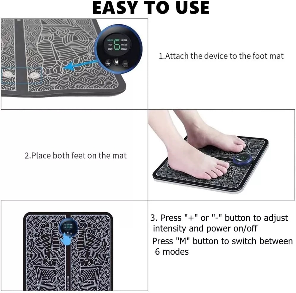 EMS Foot Massage Pad Hot Feet Acupuncture Stimulator Massager Electric ...
