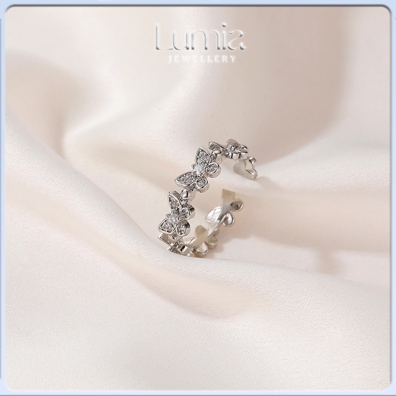 （SALE）Lumia Jewellery S925 Sliver Plaed Ring Zircon Adjustable ...