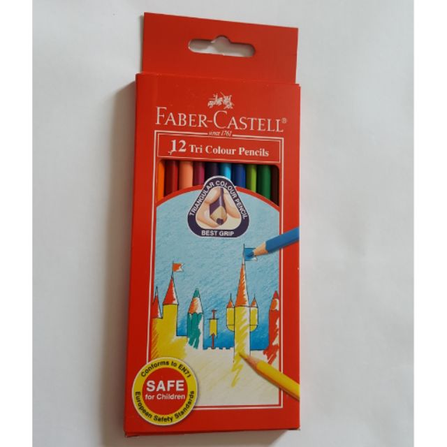 Faber-Castell 12 Tri-colour pencils (Long) | Shopee Singapore