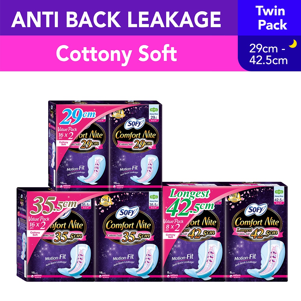 Sofy Comfort Nite Cottony Soft (Body Fit) Slim Wing, Twin Pack | Shopee ...