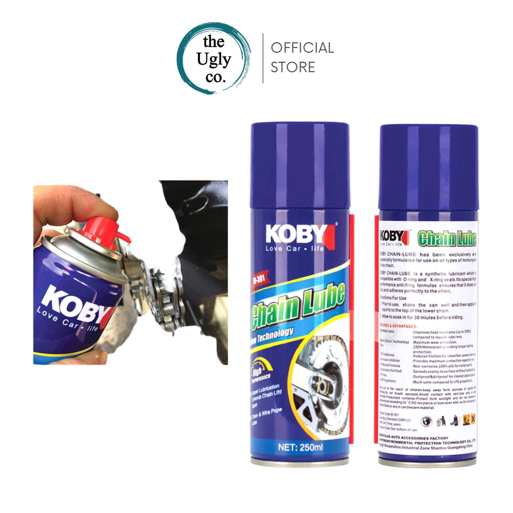 Motorcycle Chain Lube 250ml, KOBY M-301, synthetic, bike oil dry spray ...