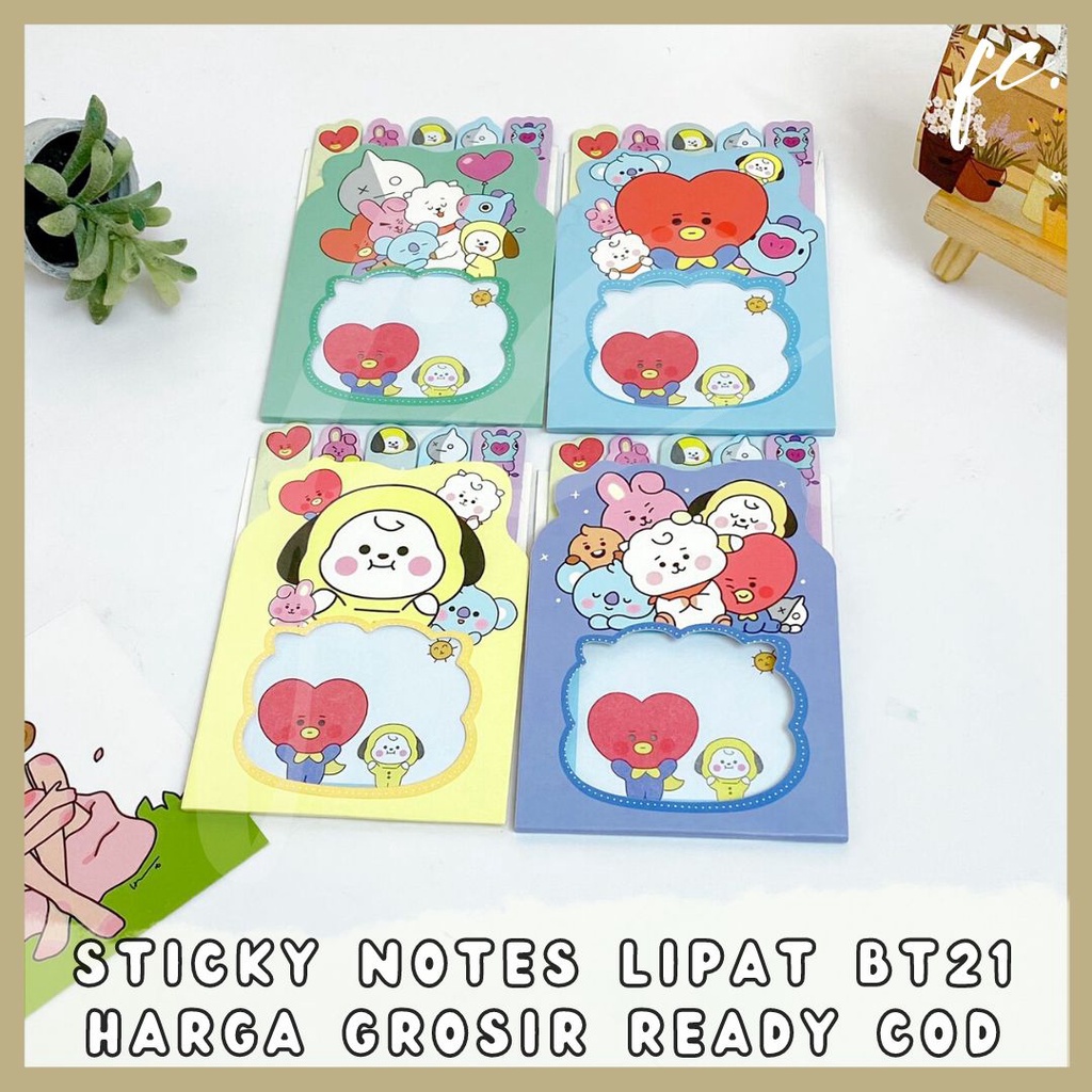 Sticky Notes/Memo Stick Marker Slim Mini Folding Bookmark BT Korean ...