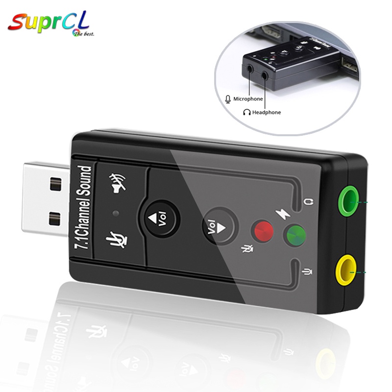 7.1 Channel External USB Sound Card With Jack 3.5mm Headphone ...