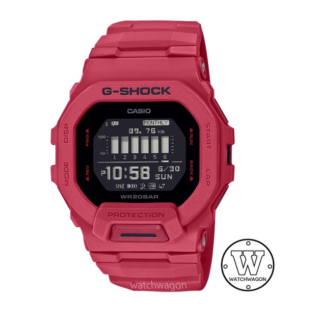 Casio G-Shock GBD-200RD-4 G-SQUAD Bluetooth Mobile Link Accelerometer ...