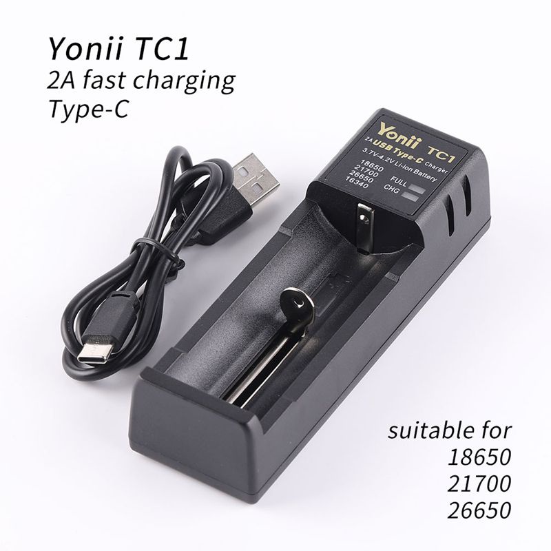 Yonii TC1 Battery Charger 2A Charing TYPE-C Suitable for 18650 26650 ...