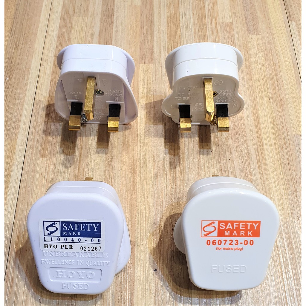 UK 3 pin plug SINGAPORE 3 pin power socket with 13 Amp fuse and Safety ...